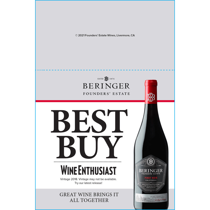 Beringer Founders Estate Best Buy- Wine Enthusiast Shelf Talker - Ready ...