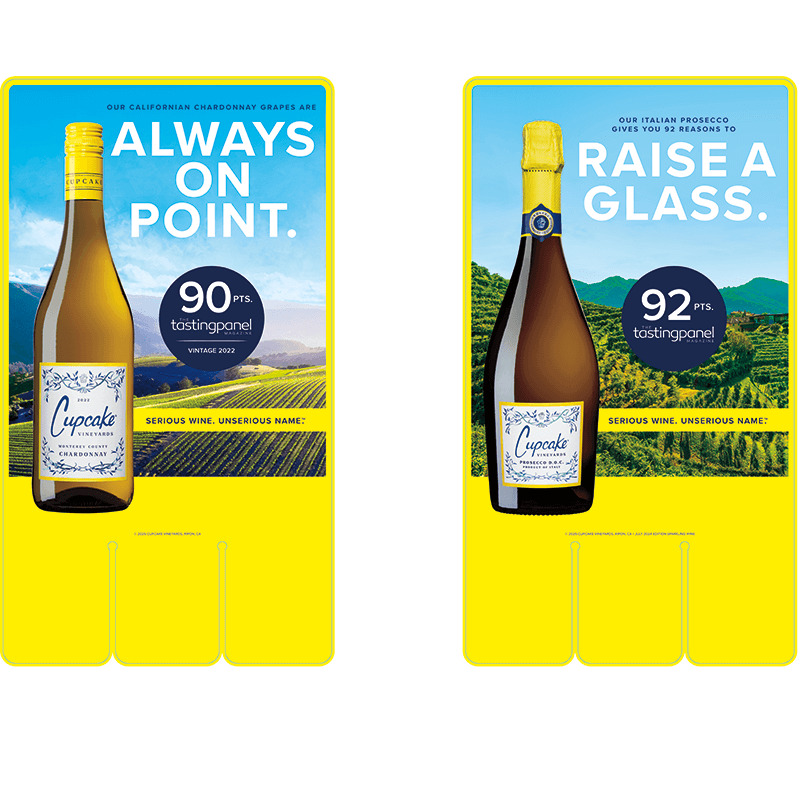 Cupcake Quality Double Sided Case Card - Chardonnay and Prosecco ...